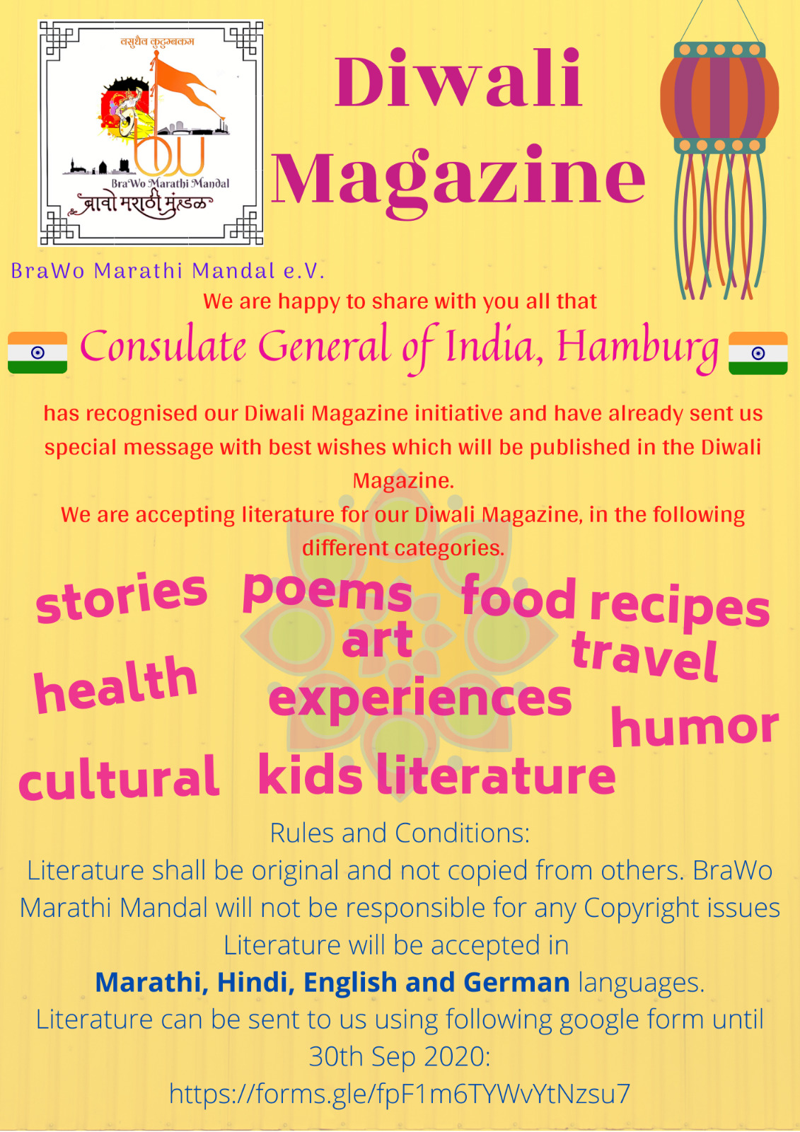 Diwali Magazine - 2020 - BraWo Marathi Mandal e. V.